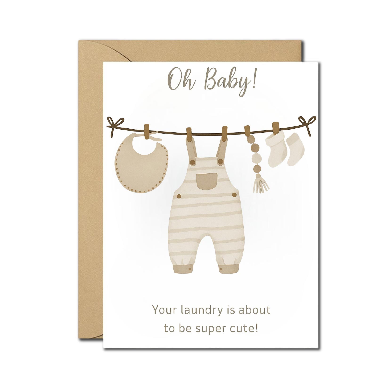 Oh Baby! Cute New Baby Greeting Card – Neutral Baby Shower or Newborn ...