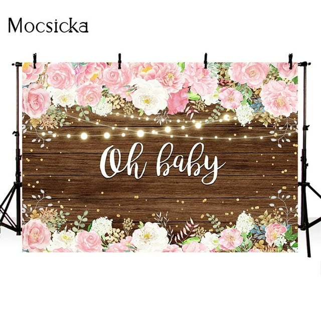 Oh Baby Photography Background Flowers Wood Board Lighting Decoration ...