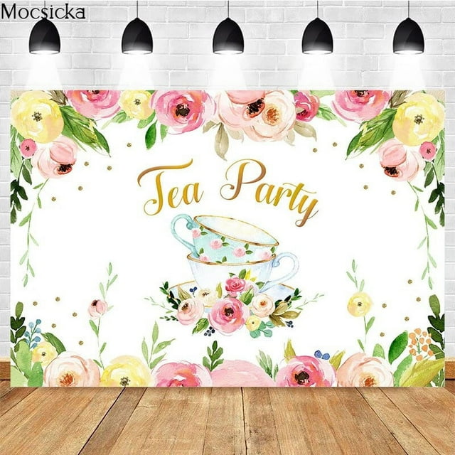 Oh Baby Photography Background Teacup Flowers Decoration Afternoon Tea ...