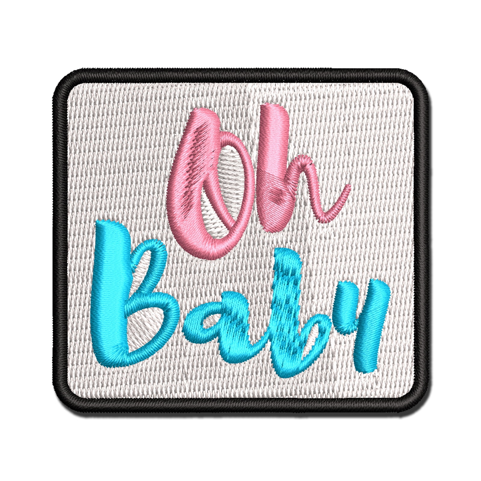 Oh Baby Script Shower Pregnancy Applique Multi-Color Embroidered Hook ...