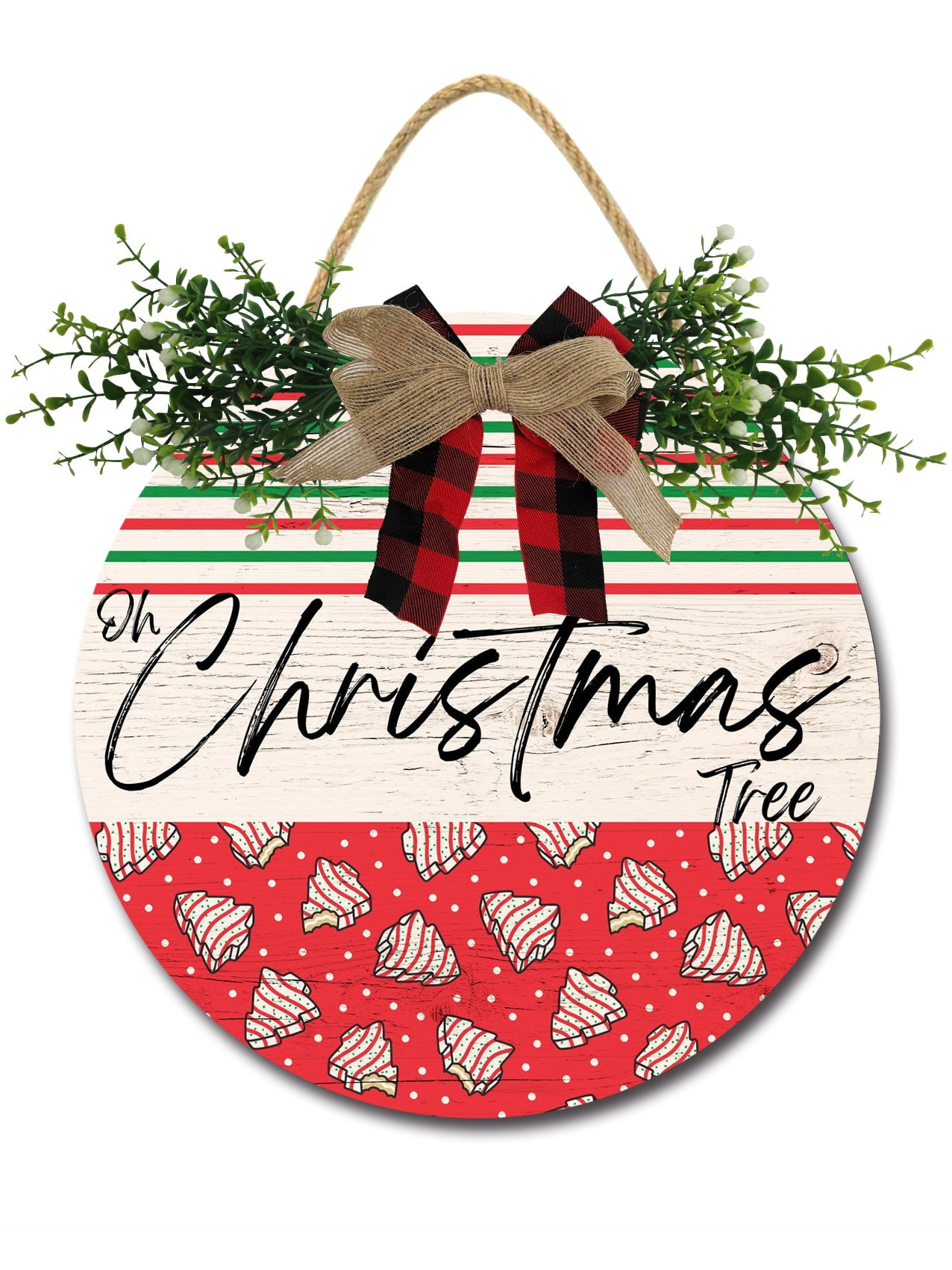 Oh Christmas Tree Door Hanging Sign 12 Inch Wooden Wall Sign, Rustic ...