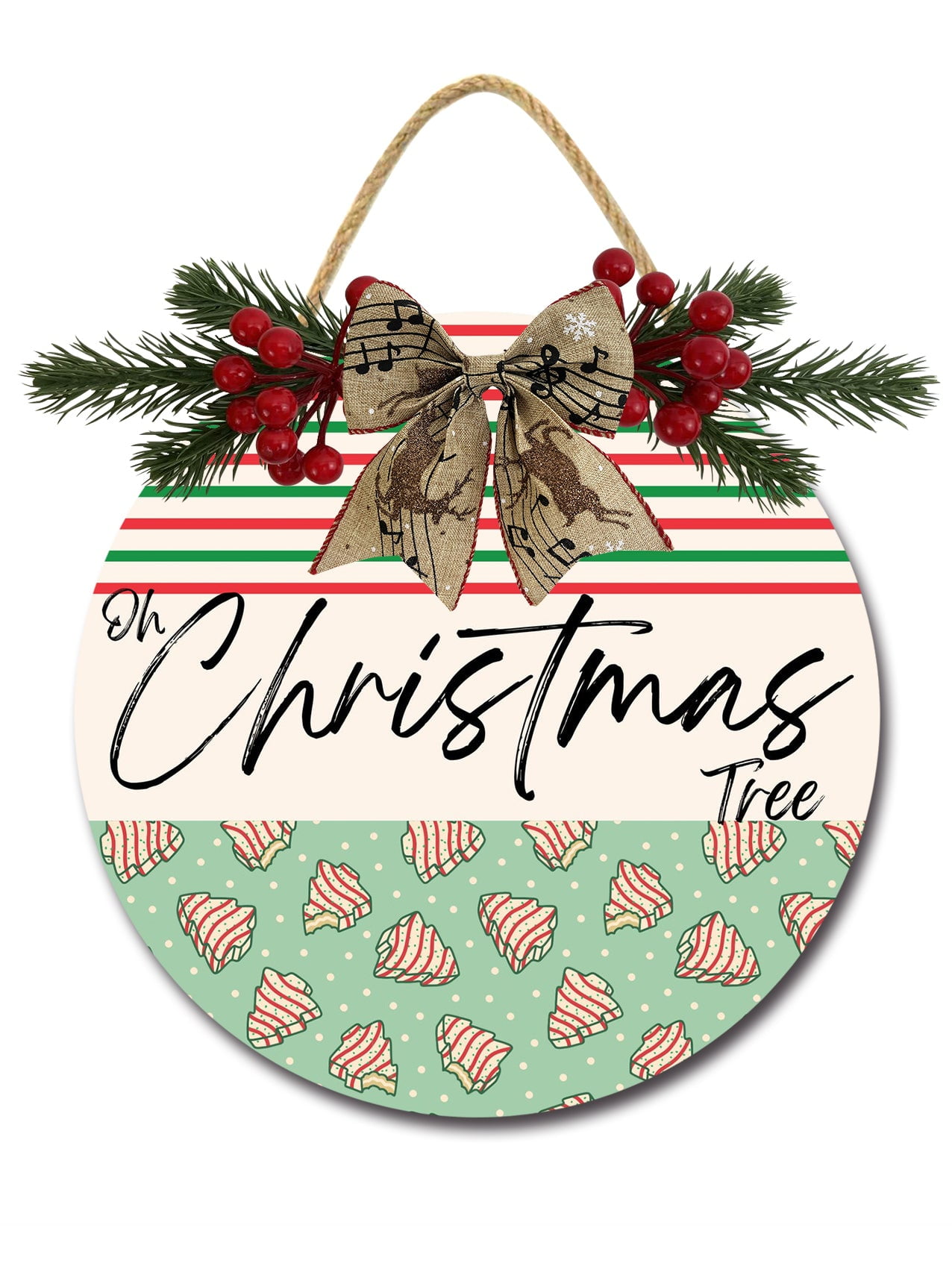 Oh Christmas Tree Door Hanging Sign 12 Inch Wooden Wall Sign, Rustic ...