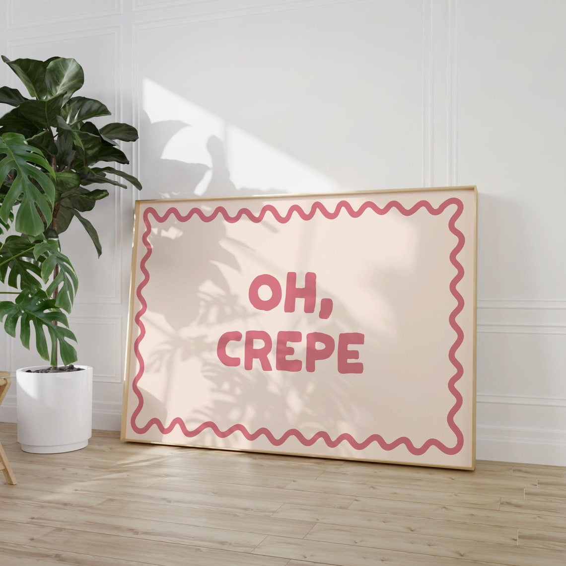 Oh, Crepe Poster, Neutral Pink Baking, Breakfast Nook, Kitchen Poster ...