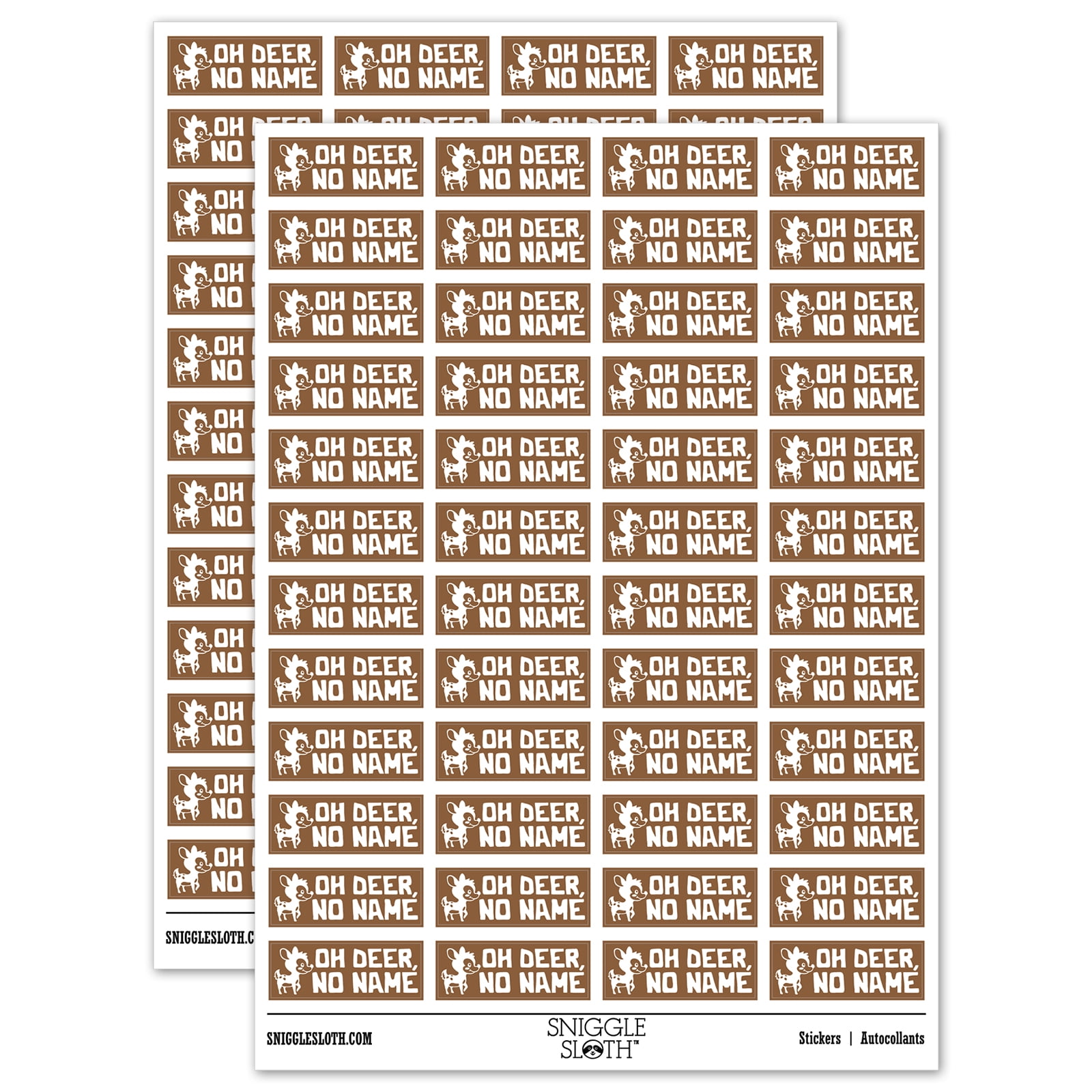 Oh Deer Dear No Name Teacher Student School Sticker Set - Brown - Gloss ...