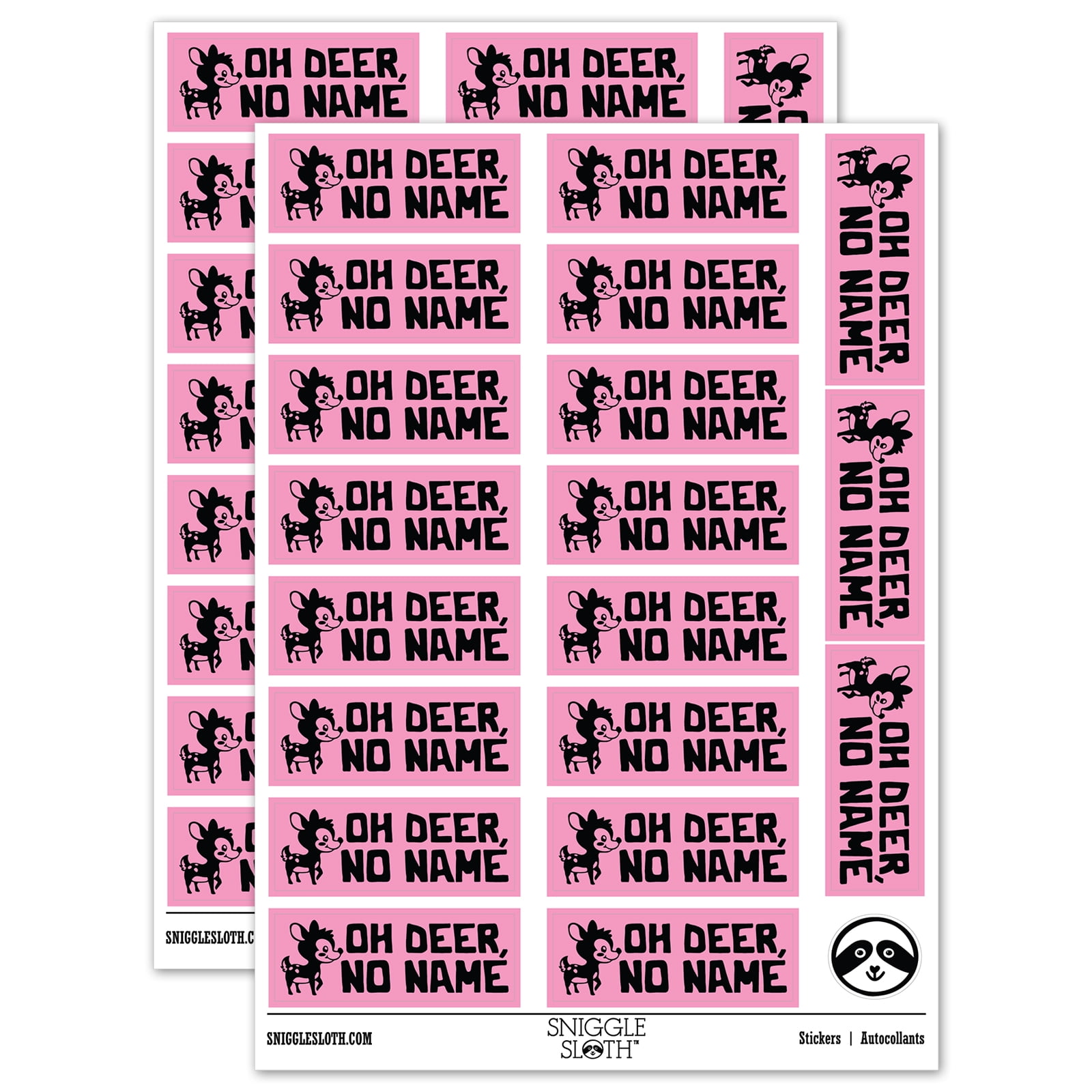 Oh Deer Dear No Name Teacher Student School Sticker Set - Light Pink ...
