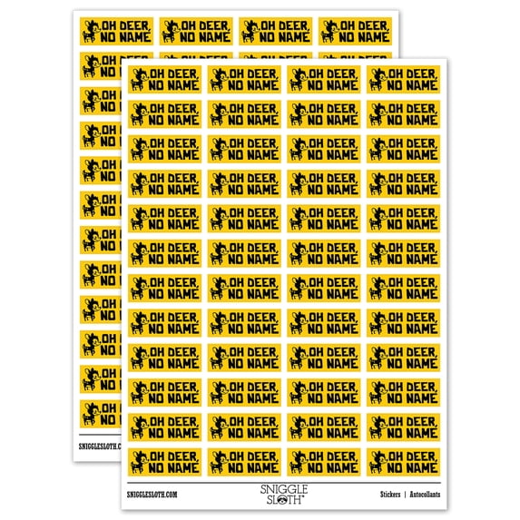 Oh Deer Dear No Name Teacher Student School Sticker Set - Yellow ...