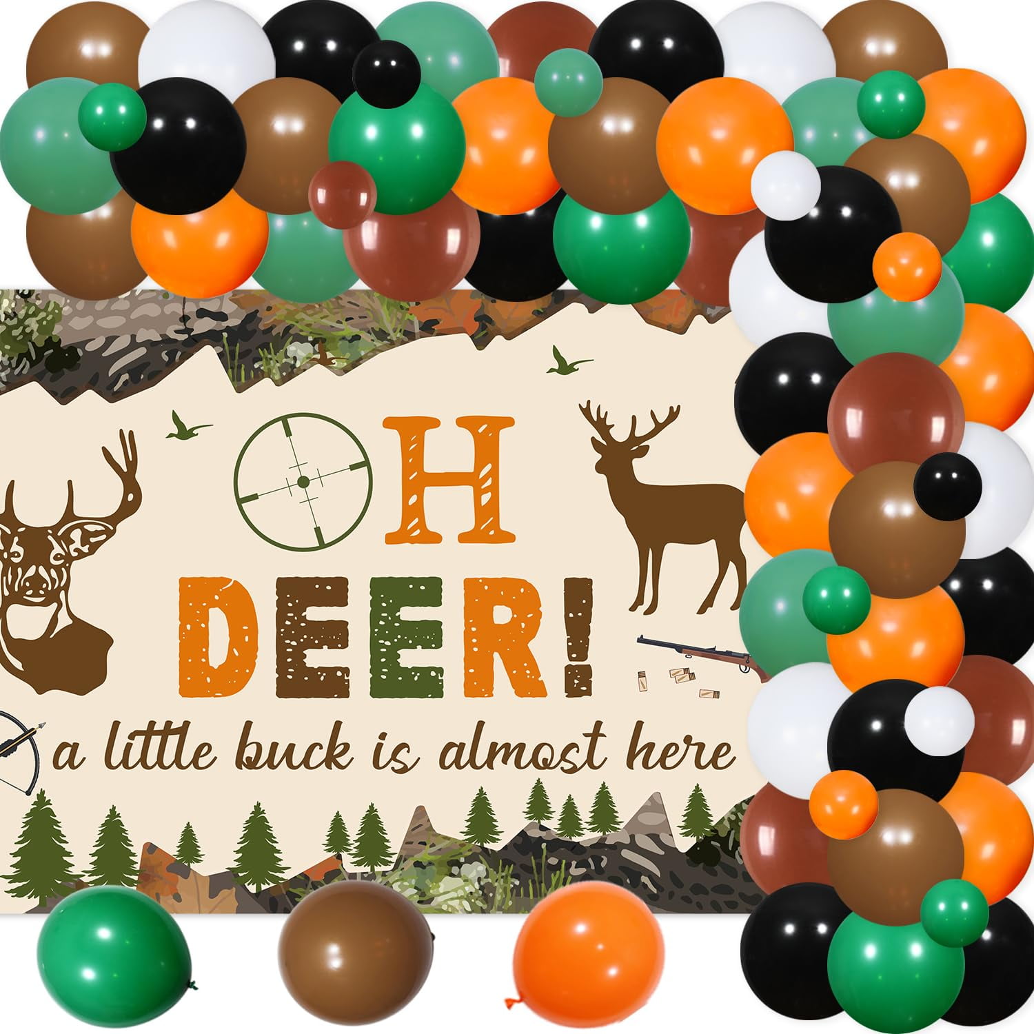 Oh Deer a Little KEF16 Buck Is Almost Here Party Decorations Mountain ...