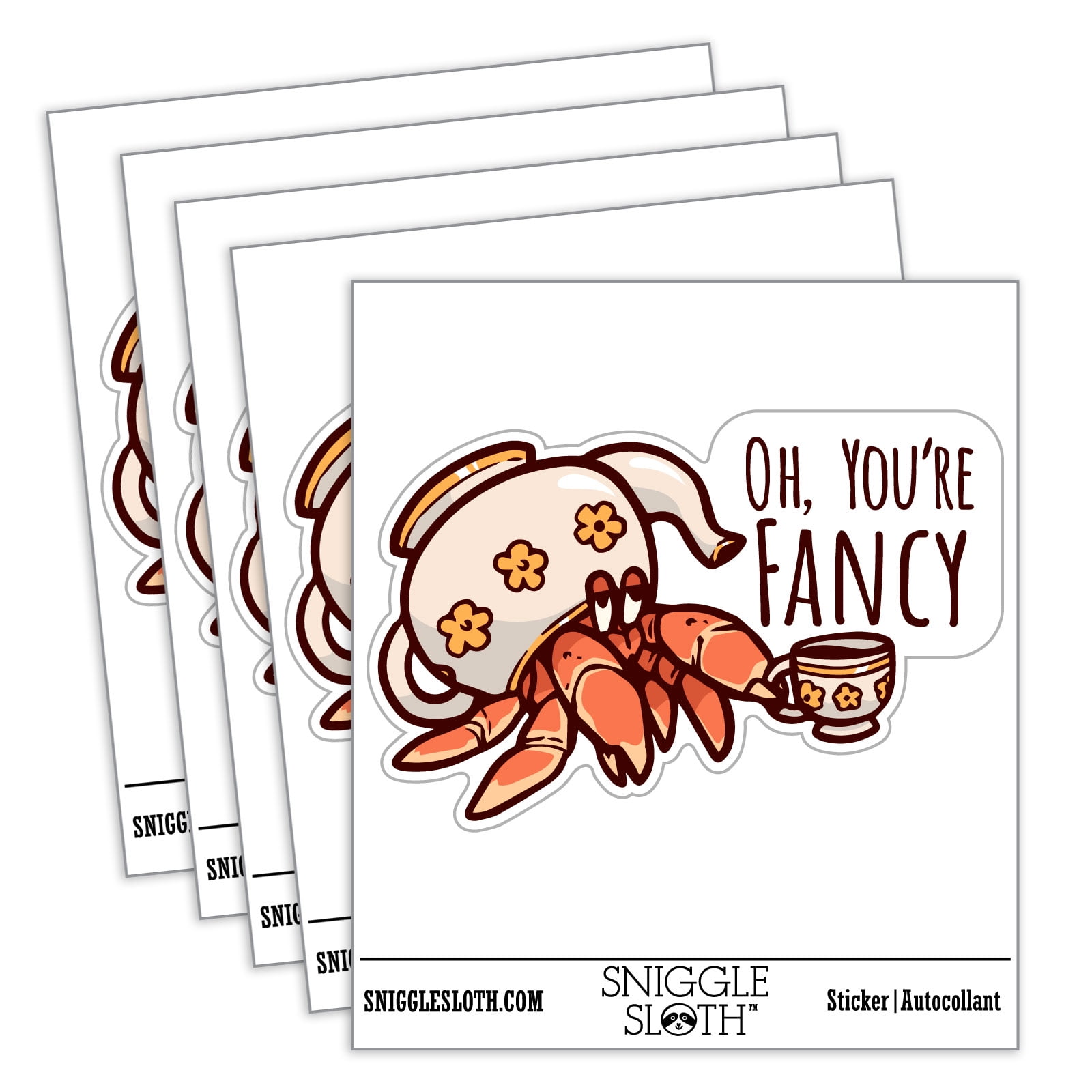 Oh You're Fancy Hermit Crab Teapot Teacup Car Window Bumper Water ...