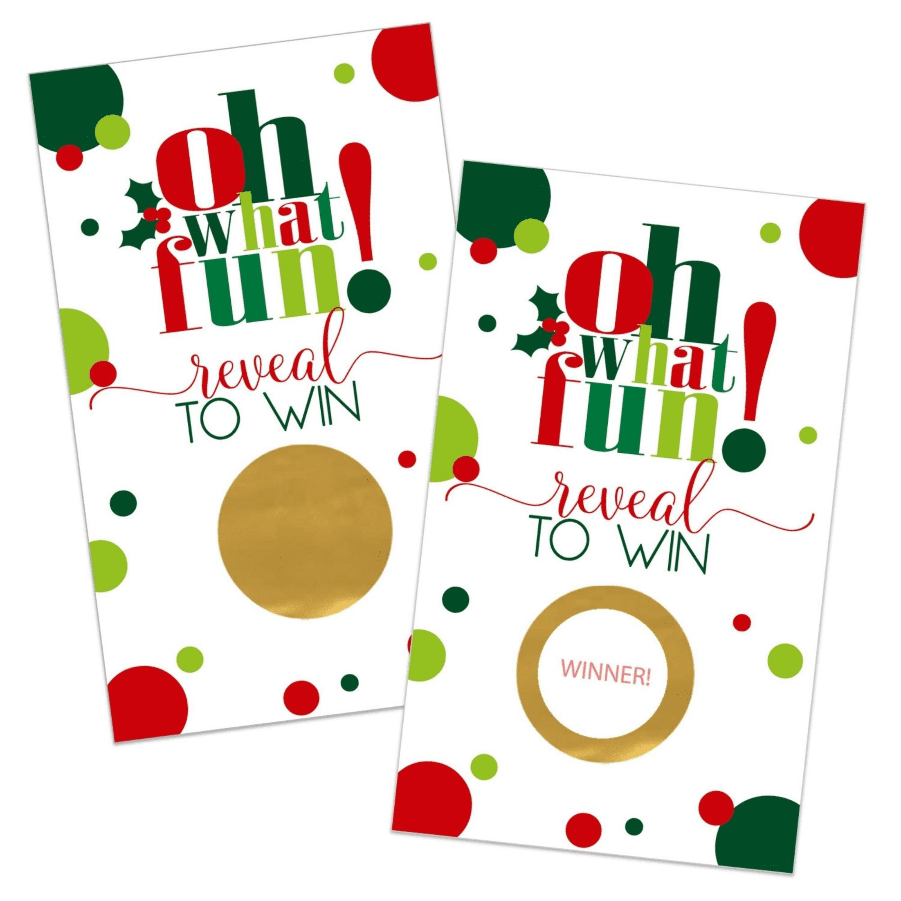 Paper Clever Party Oh Fun Christmas Scratch Off Game Cards - 30 Pack ...