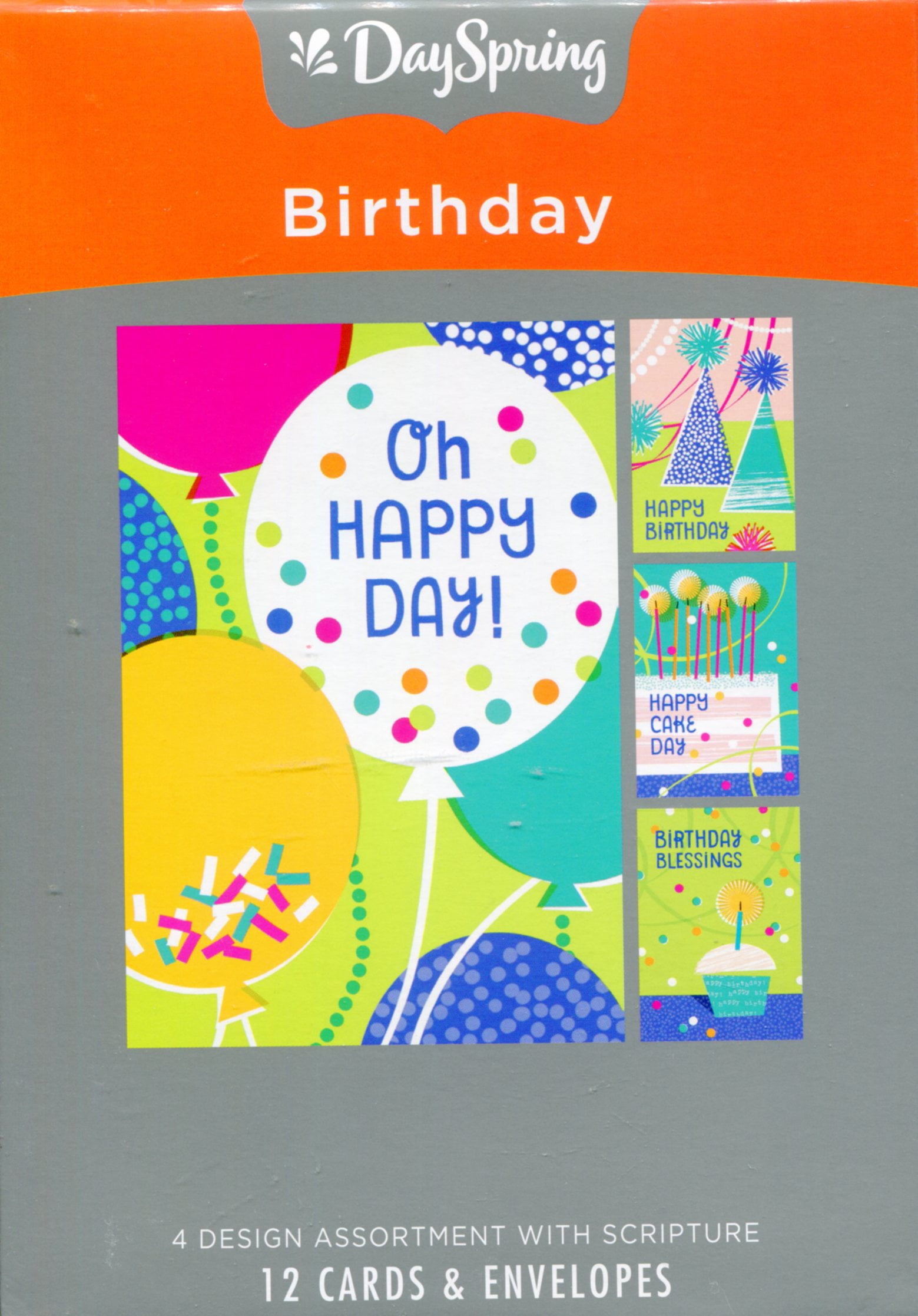 DaySpring, Birthday Cards, Box Of 12, Various Pastel Designs - Walmart.com