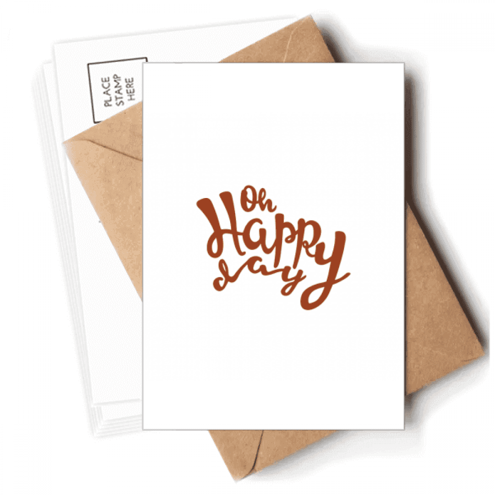 Oh Happy Day Quote Handwrite Style Postcards Envelopes Blank Note Cards ...