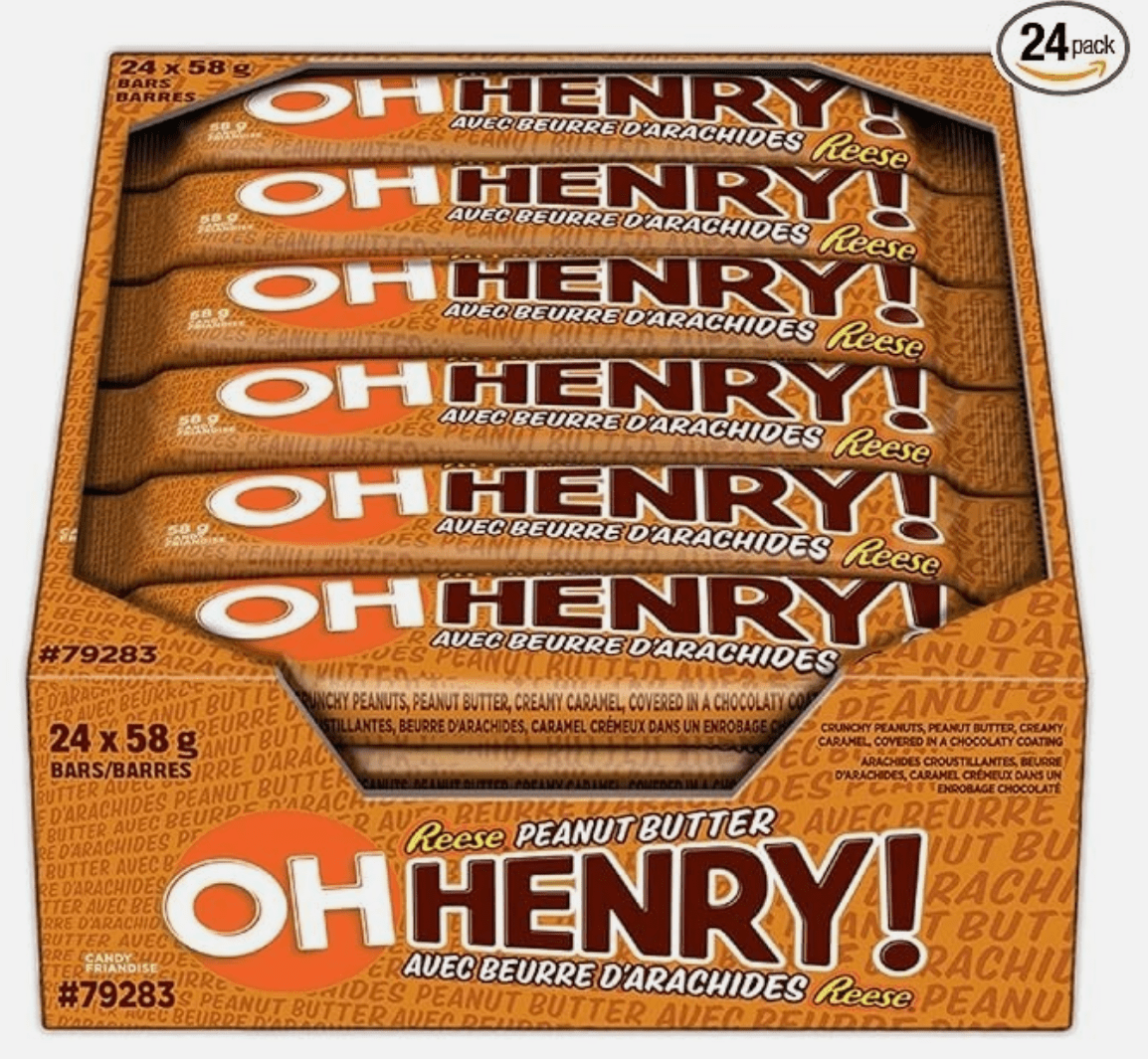 Oh Henry Reese's Peanut Butter 24 x 58g - Walmart.com
