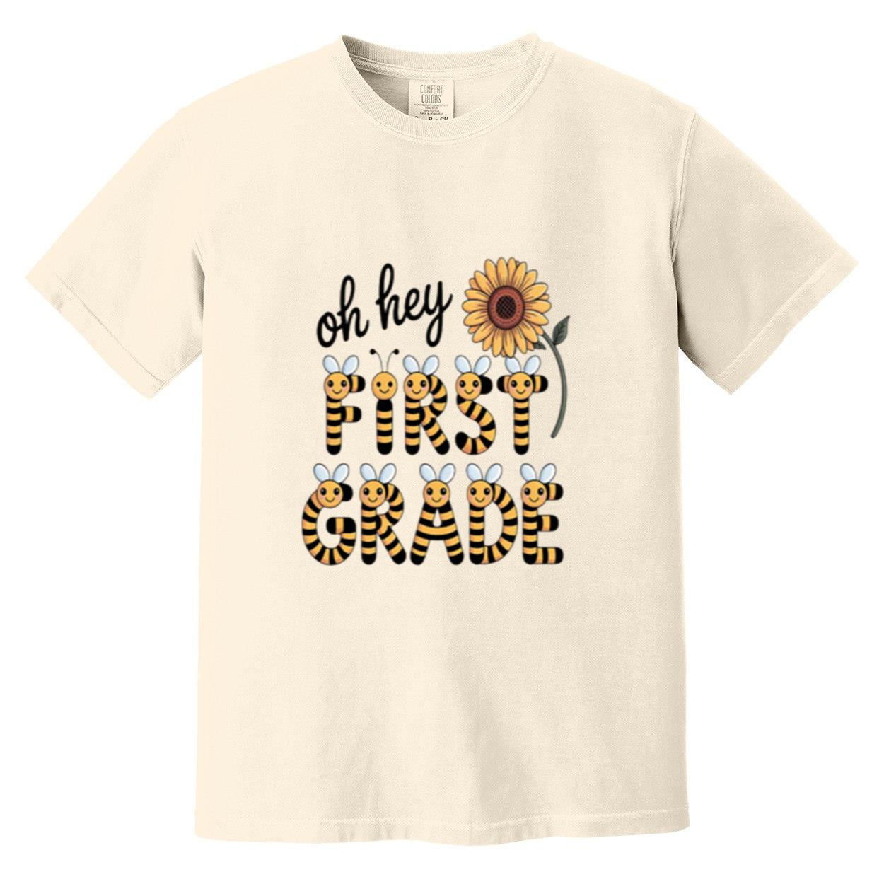 Oh Hey First Grade Bee Funny Teacher Back To School Student Comfort ...