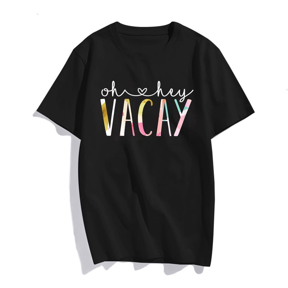 Oh Hey Vacay Cute Floral Design Summer Vacation Teacher T-Shirt ...