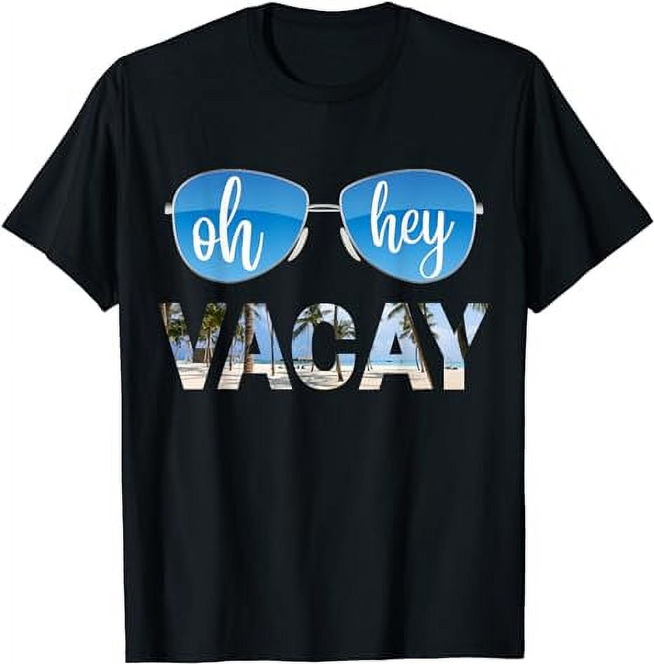 Oh Hey Vacay Cute Summer Sunglasses and Palm Trees Beach T-Shirt ...