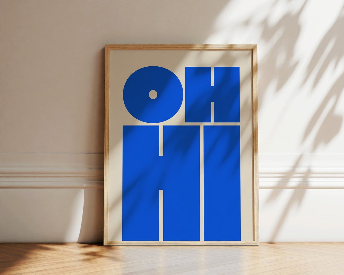 Oh Hi Print, Modern Typography Poster, Trendy Wall Art, Bold Type ...
