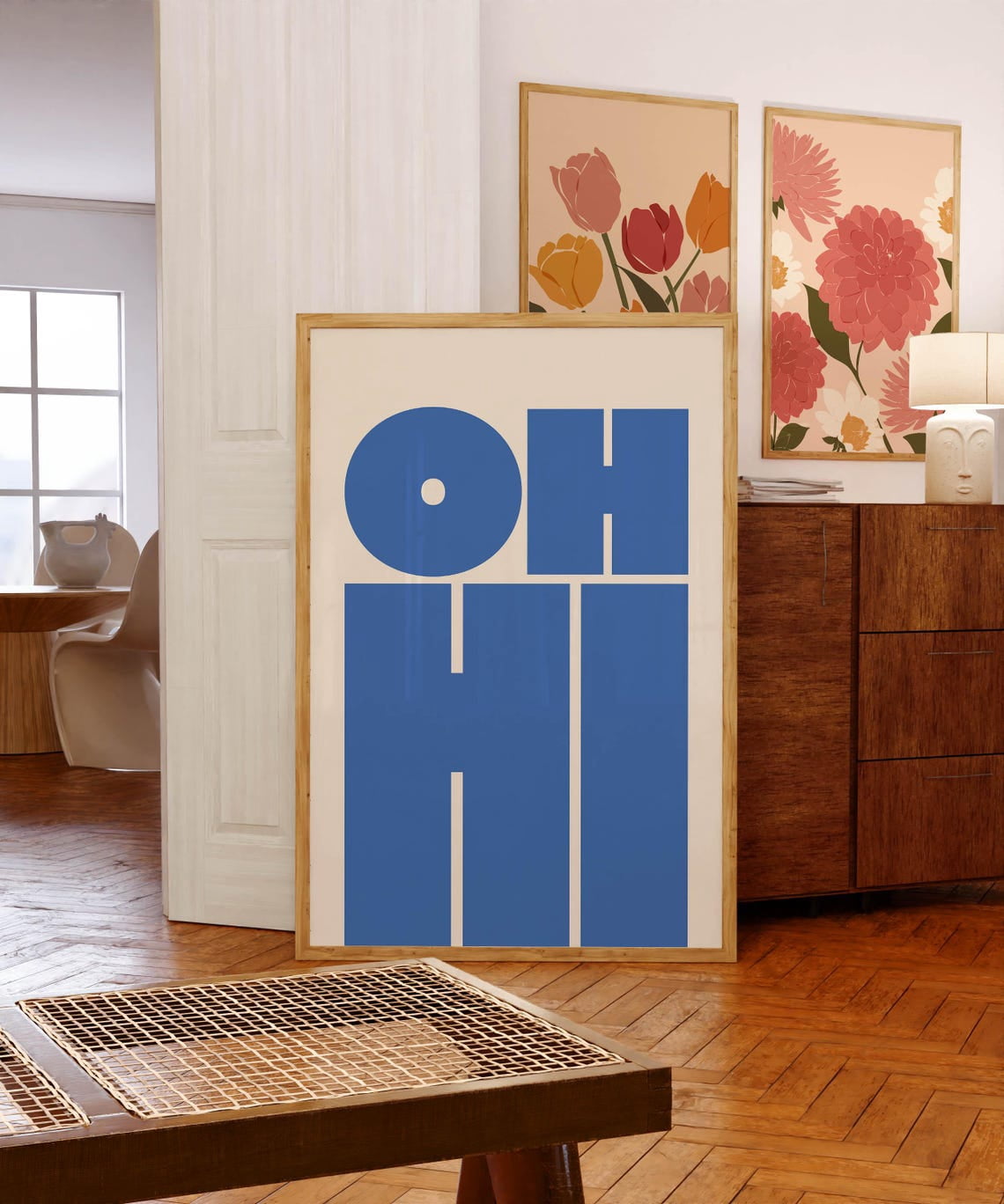 Oh Hi Print, Modern Typography Poster, Trendy Wall Art, Bold Type ...