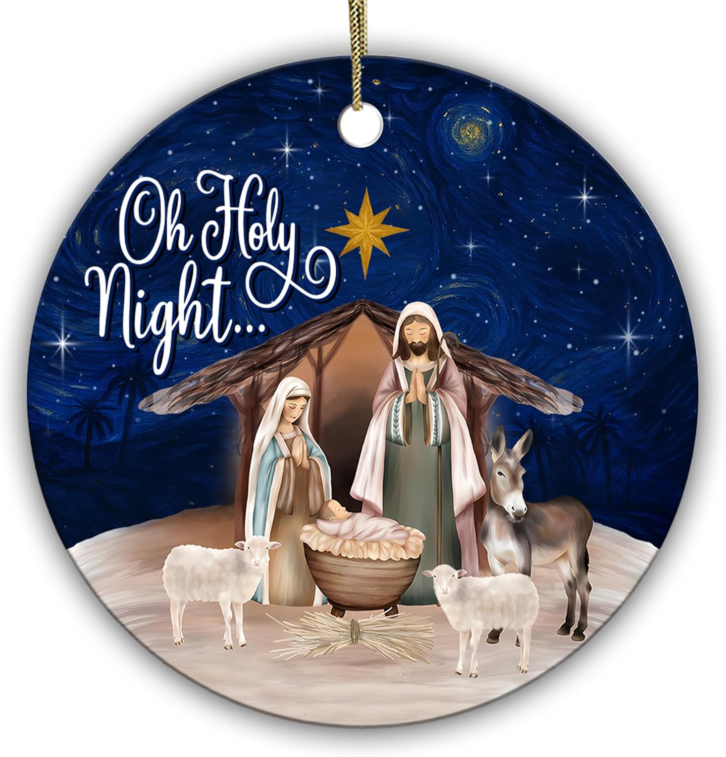 Oh Holy Night Nativity Scene Religious Christmas Ornament – Christian ...