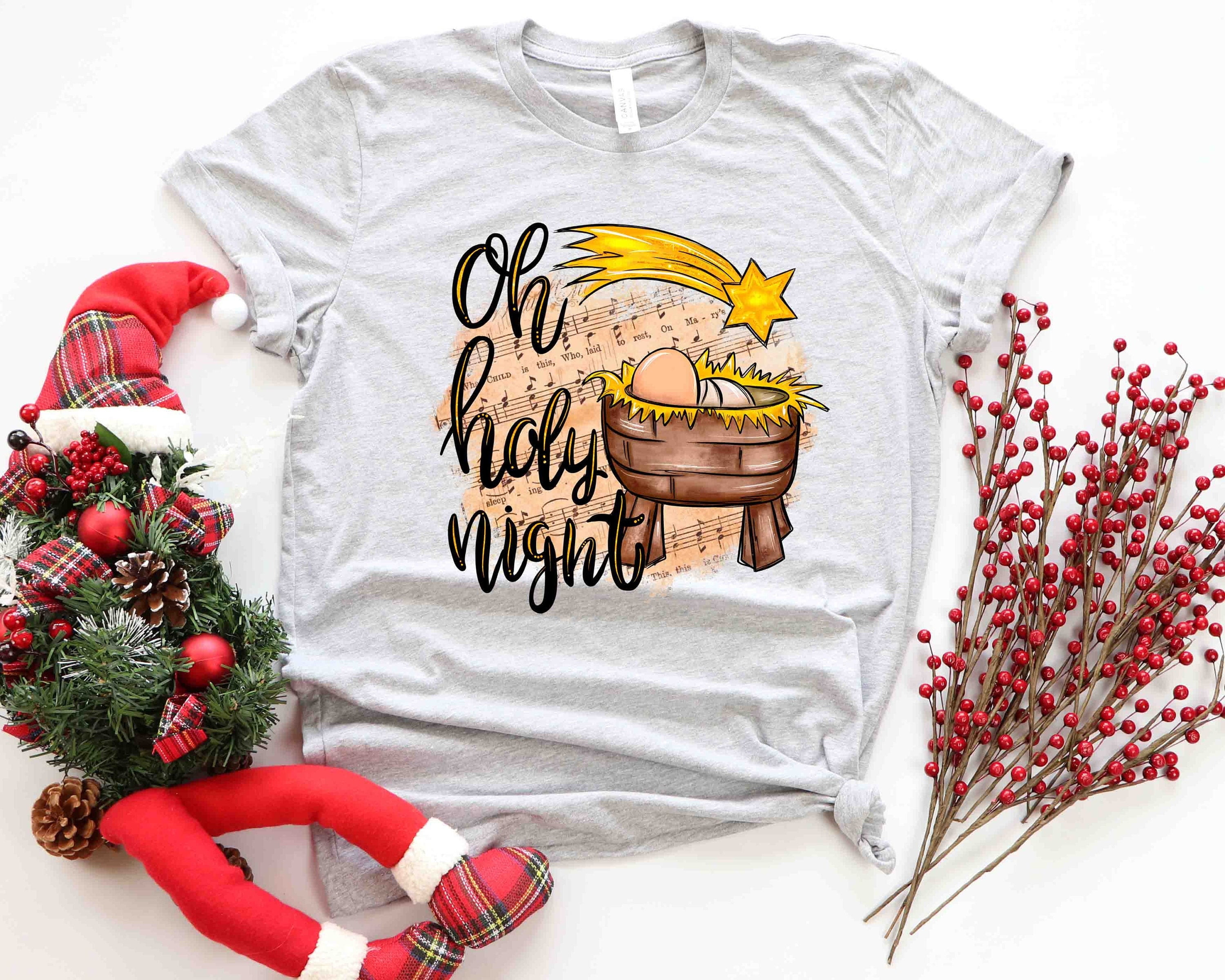 Oh Holy Night Shirt Love Came Down Shirt, Jesus is The King, Jesus Is ...
