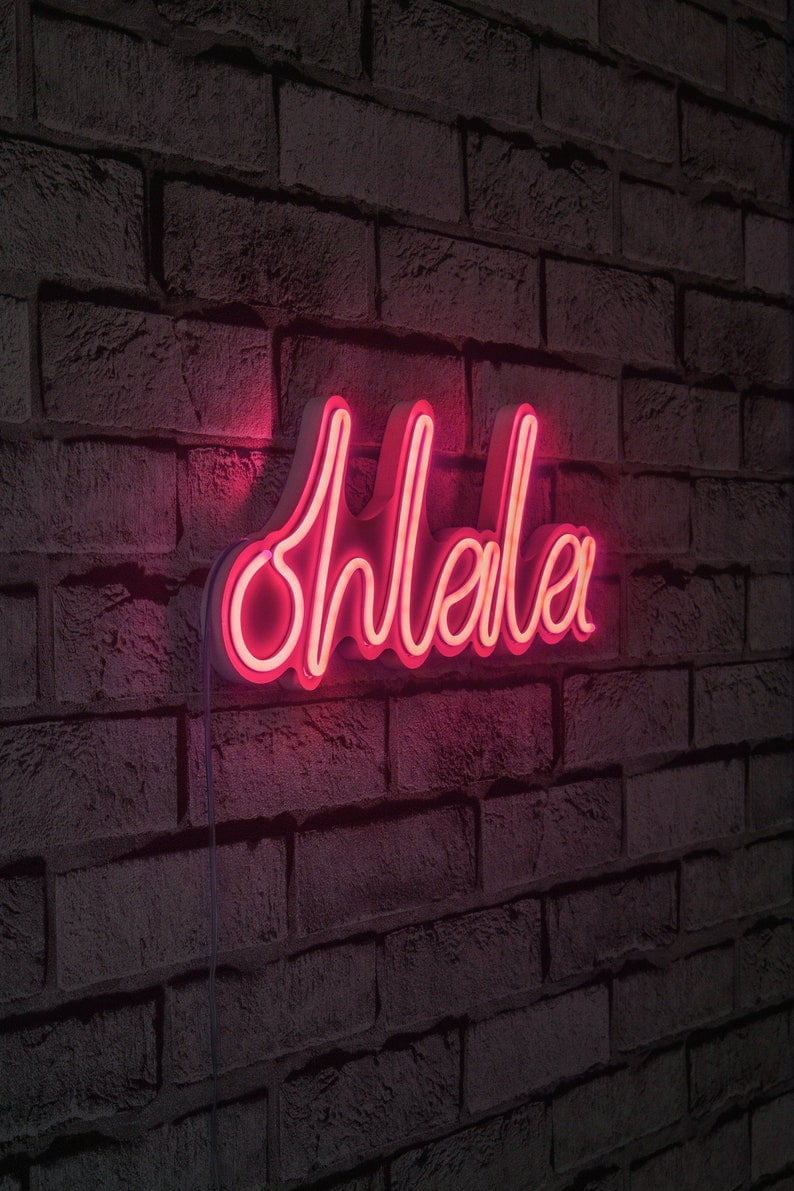 Oh La La Neon Wall Sign Handmade Customized Led Light Decor - Pink ...