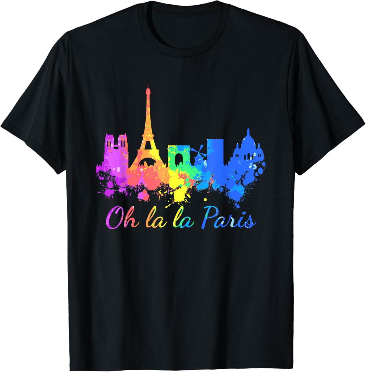 Oh La La Paris Watercolor Skyline Gift France Paris Souvenir T-Shirt - Walmart.com