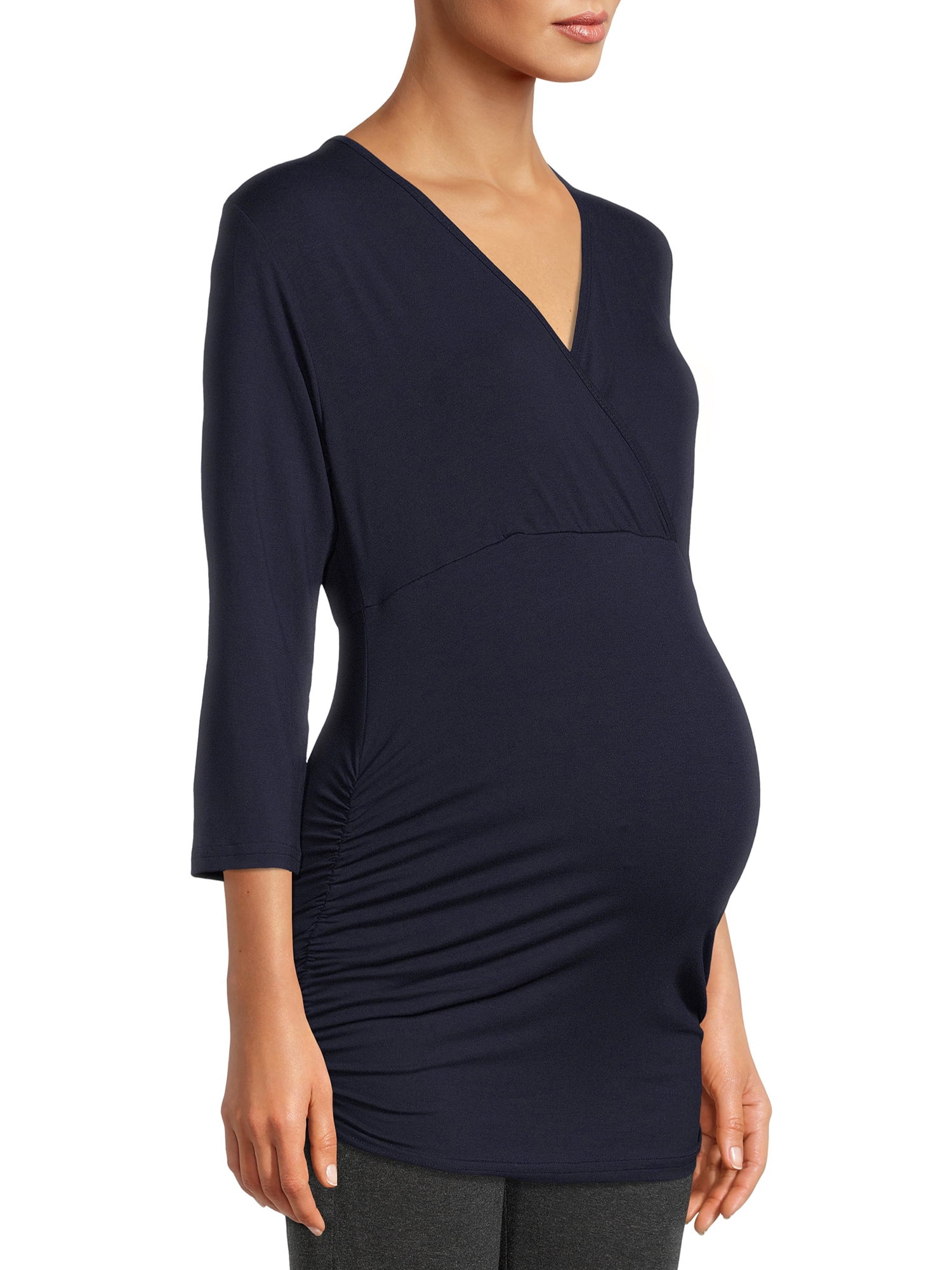 Oh! Mamma Maternity Women's Empire Waist Ruched Top (Women's and Women ...