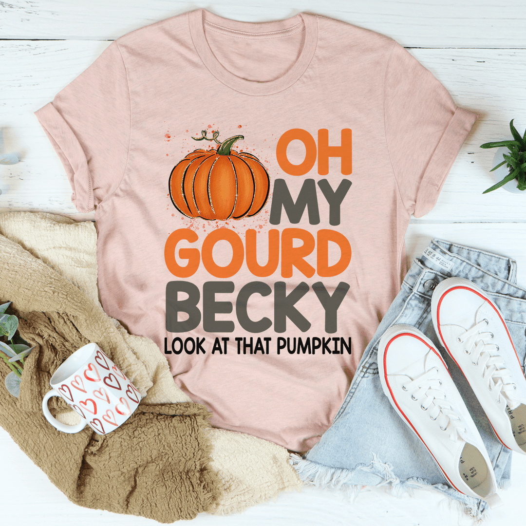 Oh My Gourd Becky Tee Heather Prism Peach S Peachy Sunday T-Shirt ...