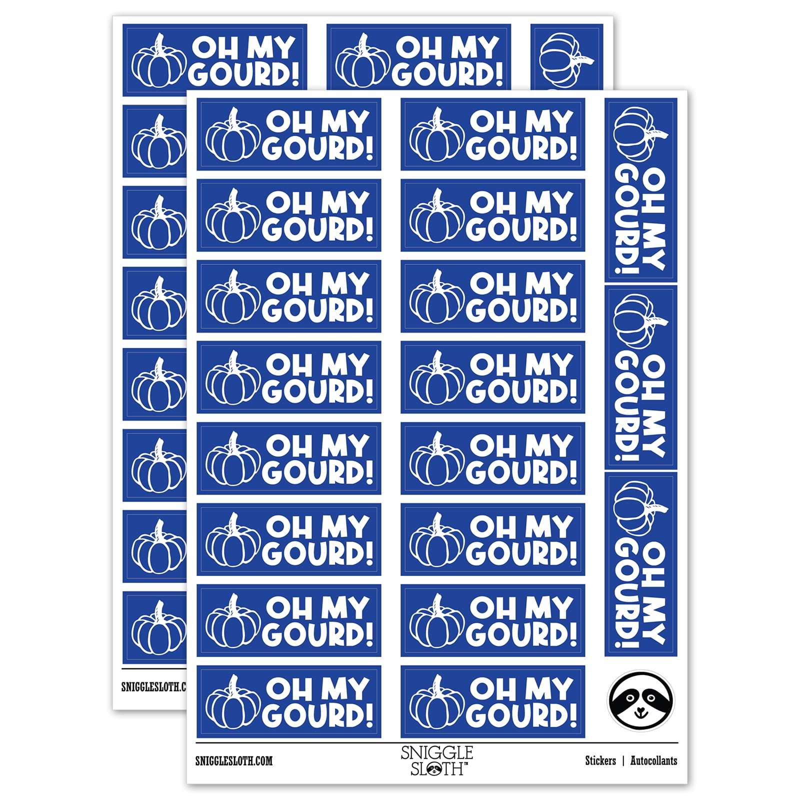 Oh My Gourd Pumpkin Teacher Student School Sticker Set - Dark Blue ...