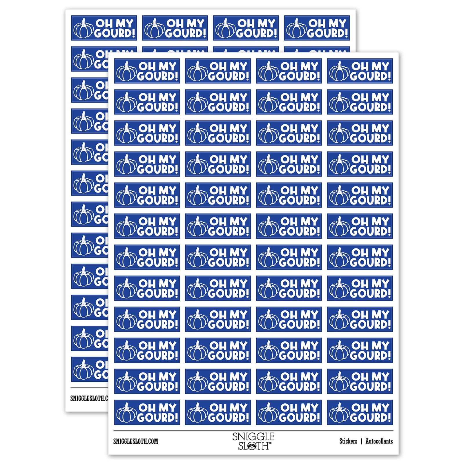 Oh My Gourd Pumpkin Teacher Student School Sticker Set - Dark Blue ...