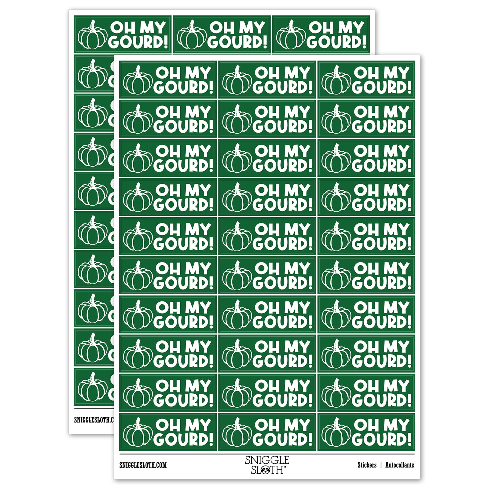 Oh My Gourd Pumpkin Teacher Student School Sticker Set - Dark Green ...