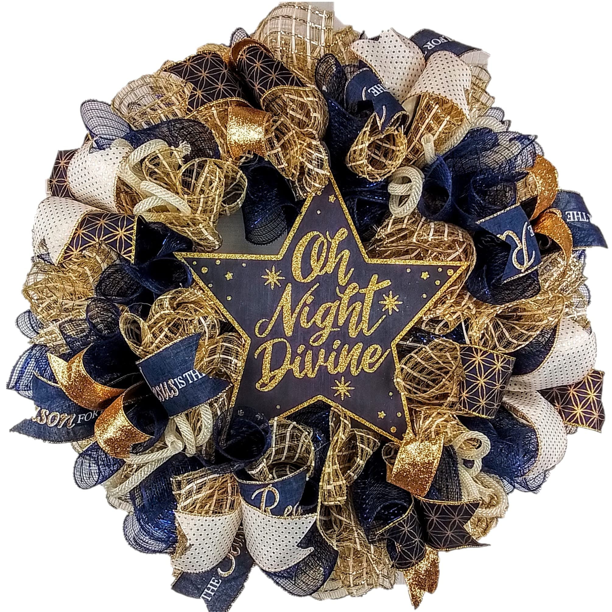 Oh Night Divine Jesus Christmas Wreath - Church Christian Religious ...