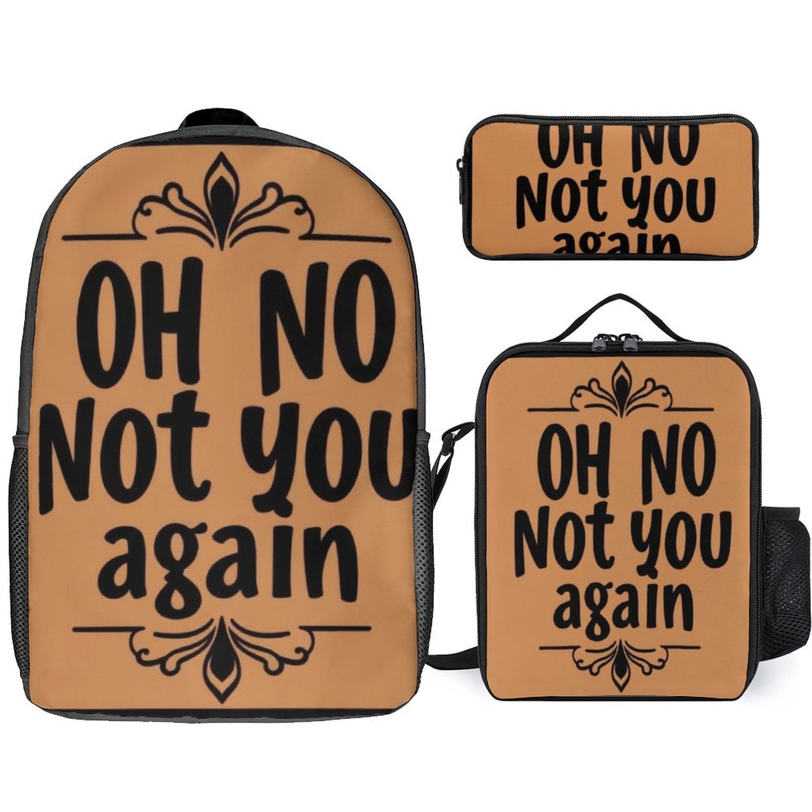 Oh No Not You Again Door Mat-1 3D Printed 3pcs/Set Bags Laptop Daypack ...