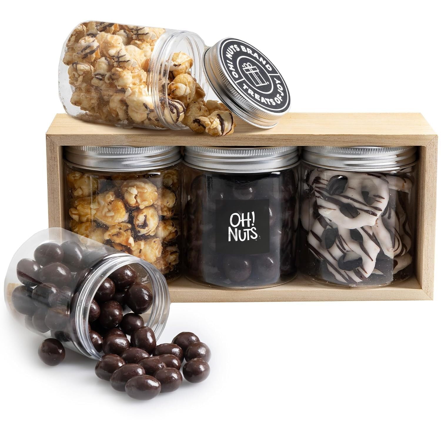 Oh! Nuts Gourmet Snack Jar HYZ01 Set - 3 Deluxe Jars of Chocolate ...