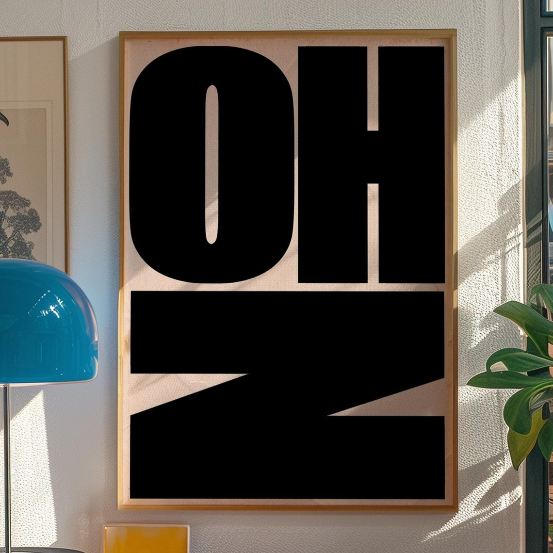 Oh No Poster, Typography Print, Livingroom Decor, 70S Poster, Trendy ...