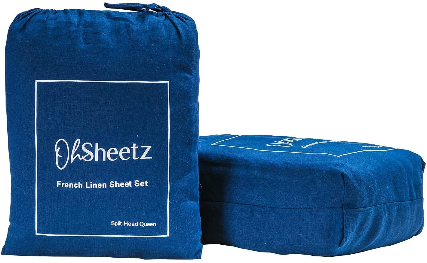 Oh Sheetz Flex / Split Top Queen French Linen Sheet Set - All Natural ...