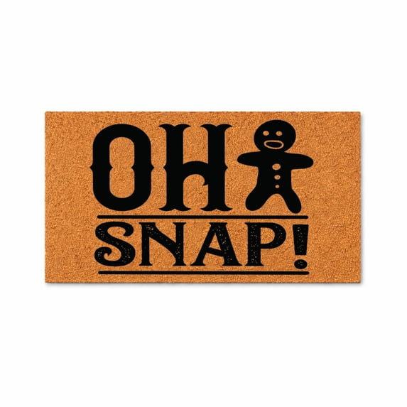 Oh Snap Doormat, Gingerbread Holiday Welcome Mat, Outdoor Entryway ...