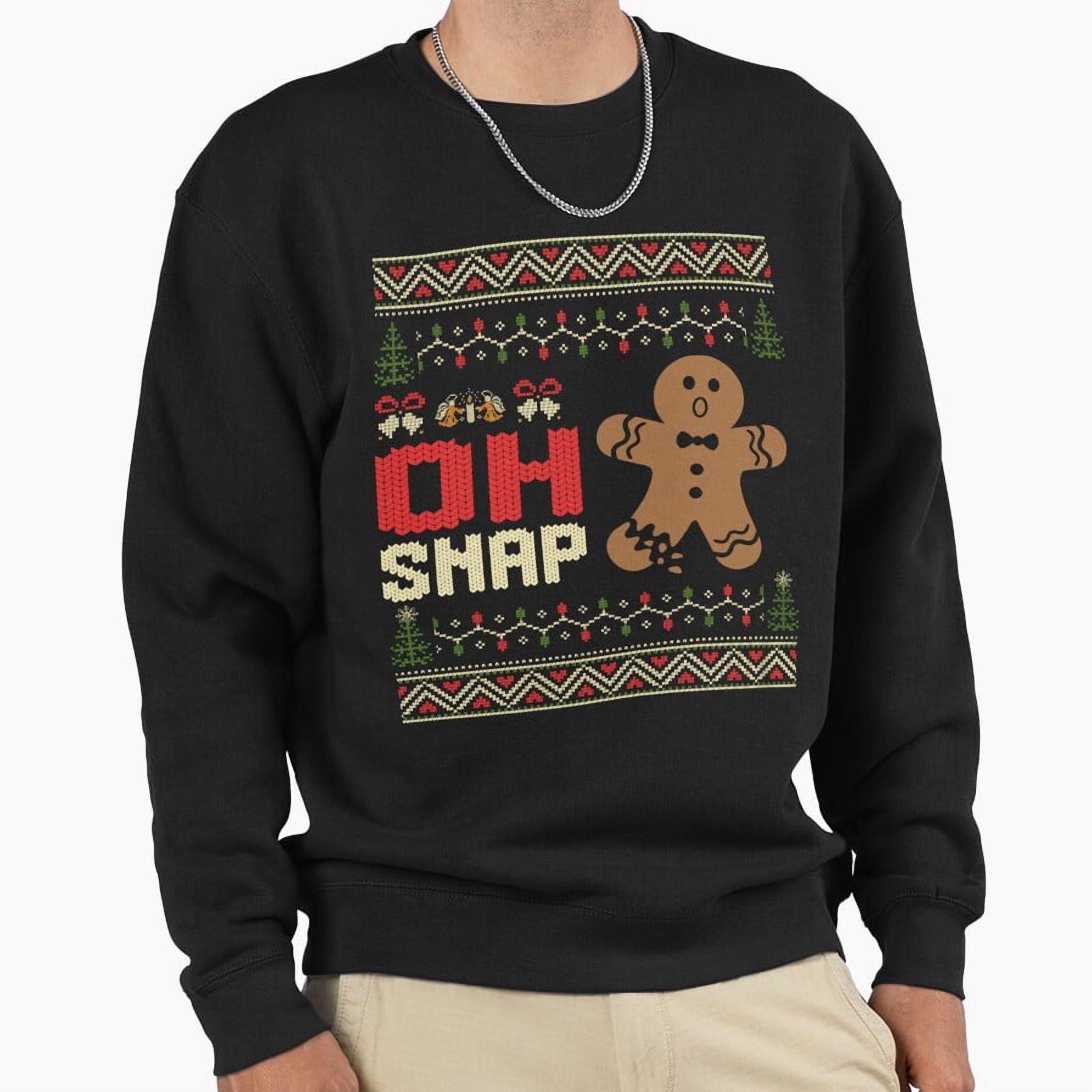 Oh Snap Gingerbread Man Christmas Sweater Graphic Unisex Sweatshirt ...