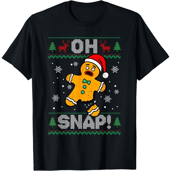 Gingerbread Man Oh Snap Christmas Funny Cookie Baking Themed Humorous ...