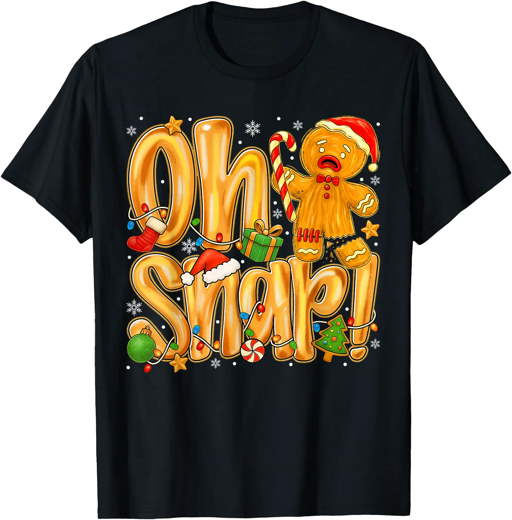 Oh Snap Gingerbread Man Krismast Cookie Krismast Baking Baker T-Shirt ...
