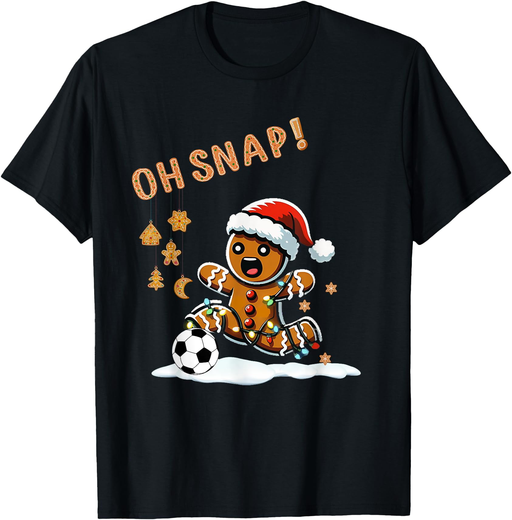 Oh Snap Gingerbread Man Krismast Soccer T-Shirt - Walmart.com