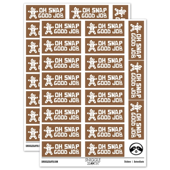Oh Snap Good Job Gingerbread Christmas Teacher Student School Sticker ...