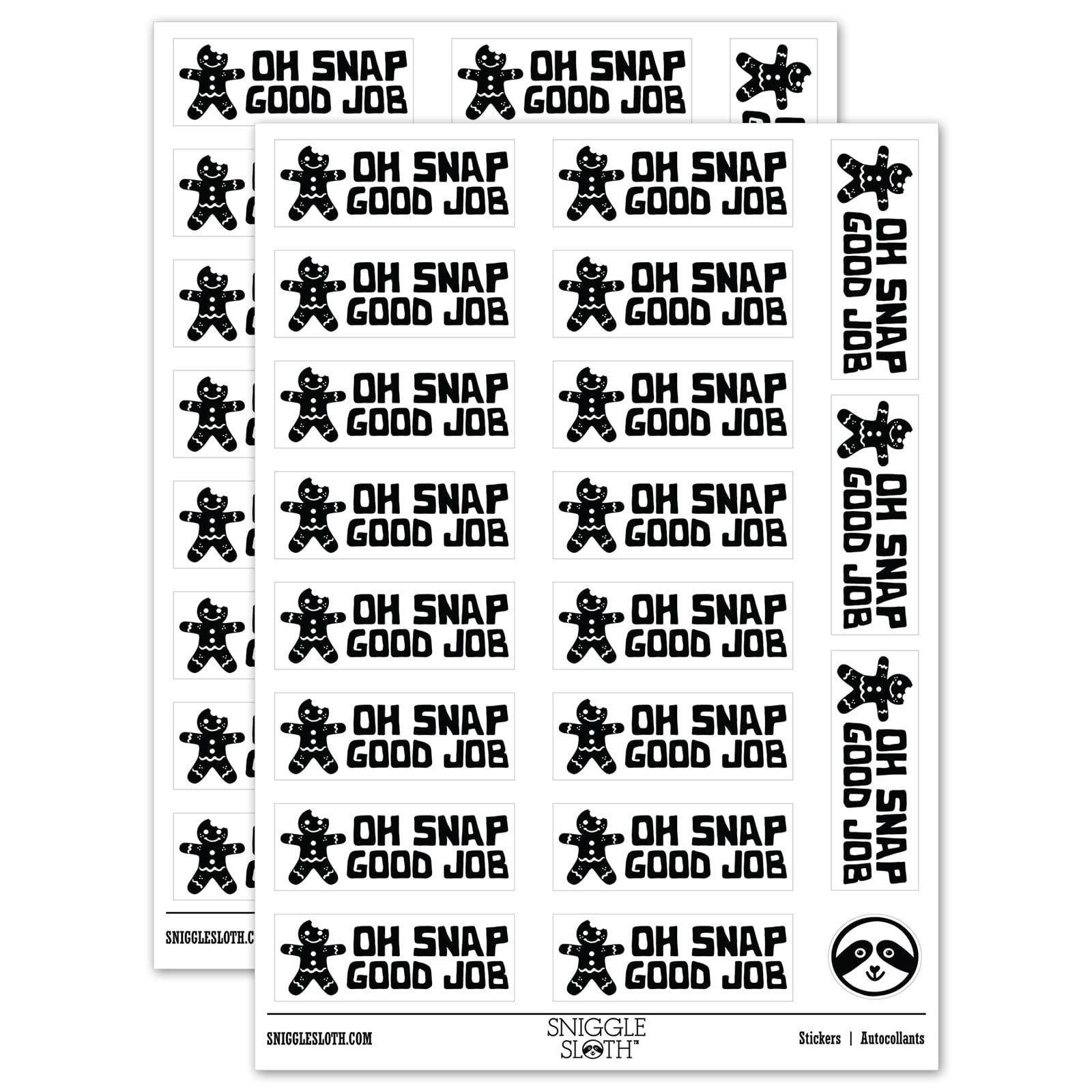 Oh Snap Good Job Gingerbread Christmas Teacher Student School Sticker ...