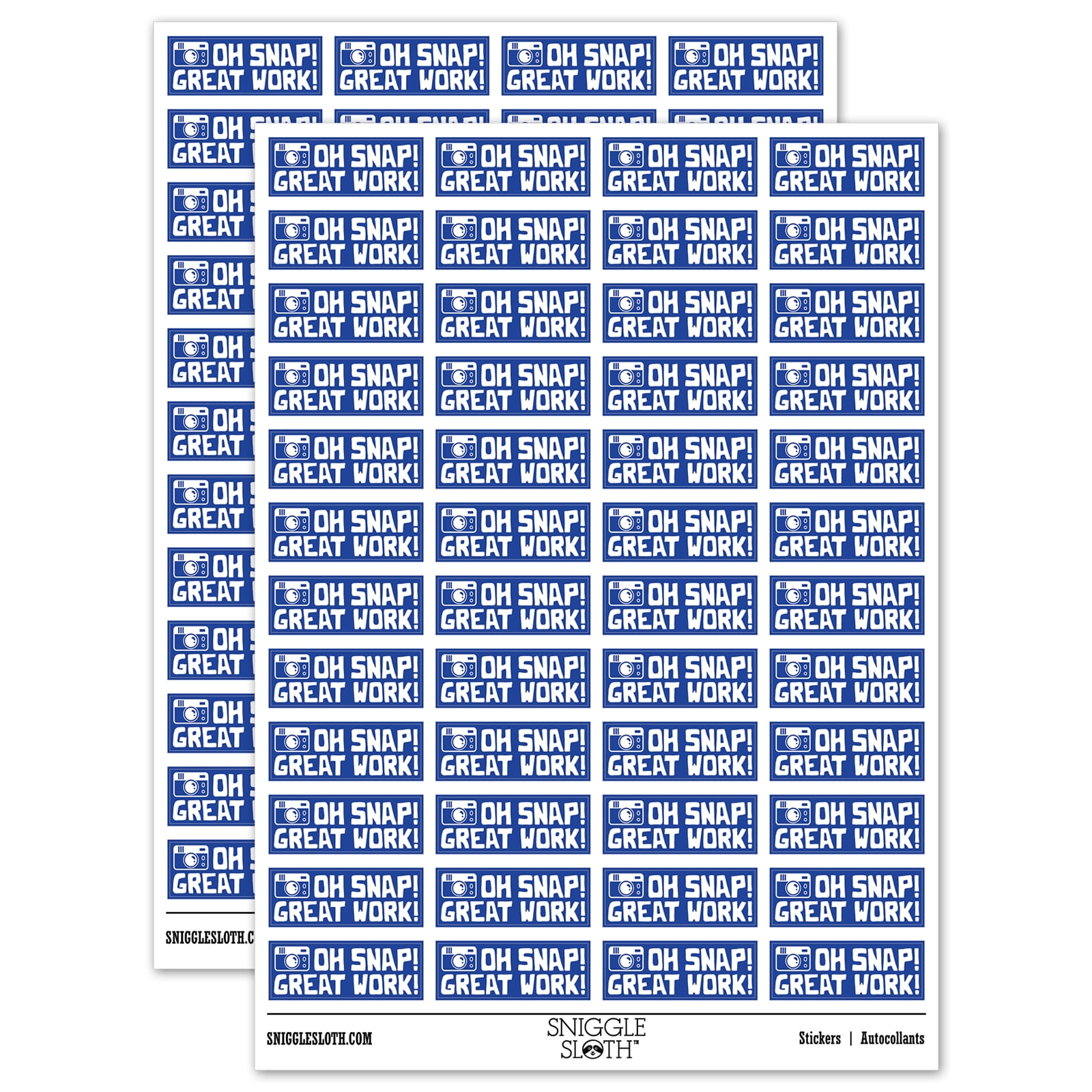 Oh Snap Great Work Camera Teacher Student School Sticker Set - Dark ...