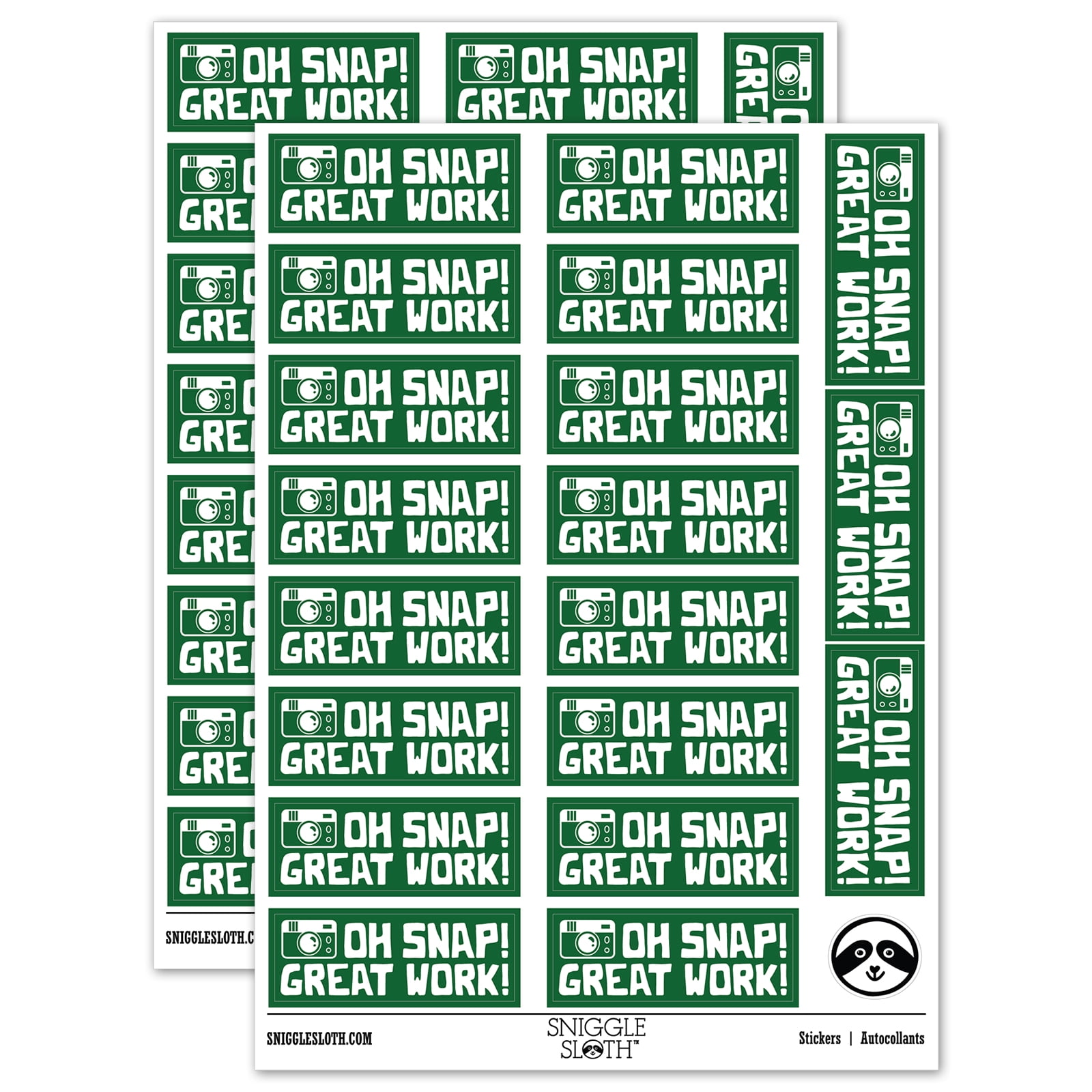 Oh Snap Great Work Camera Teacher Student School Sticker Set - Dark ...