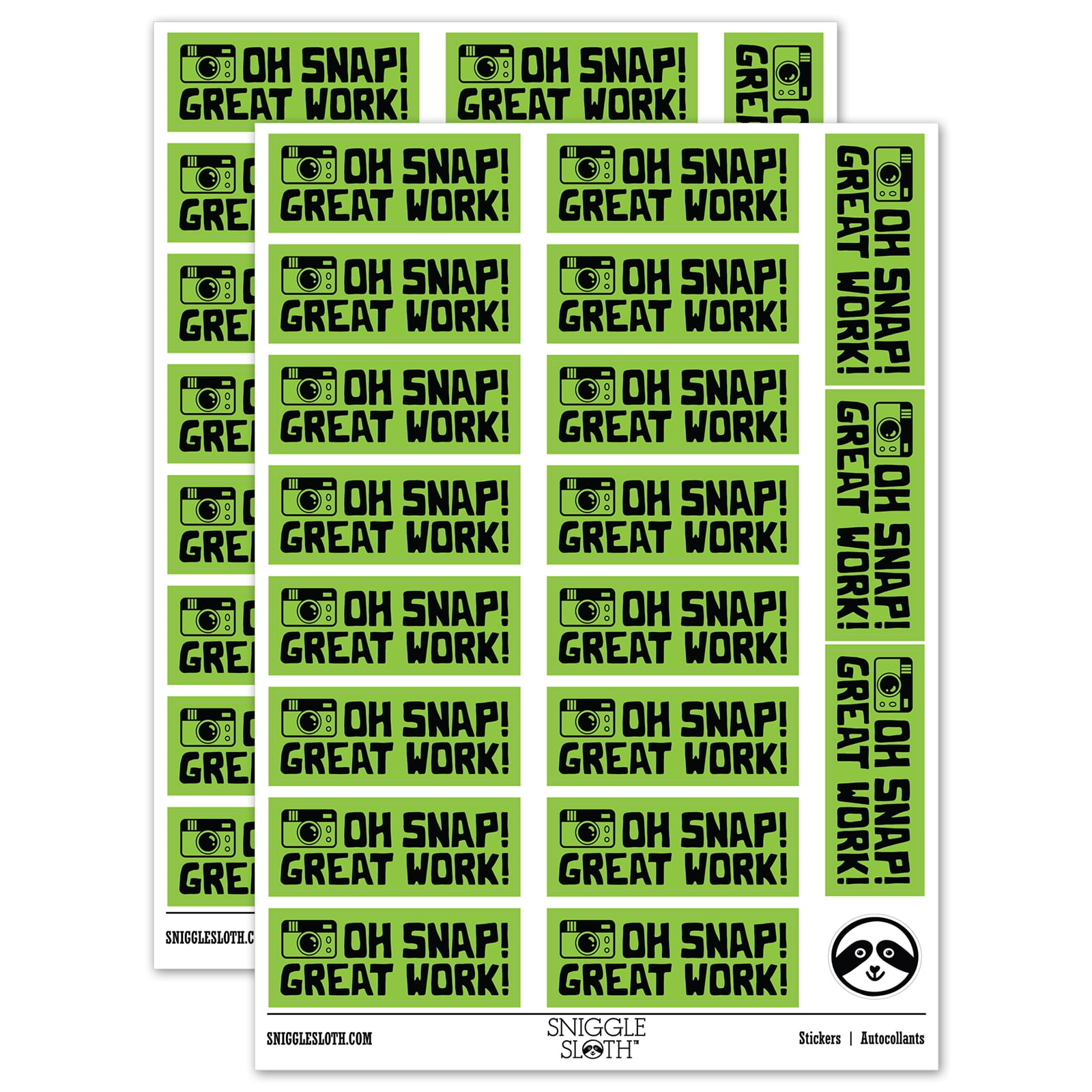 Oh Snap Great Work Camera Teacher Student School Sticker Set - Light ...
