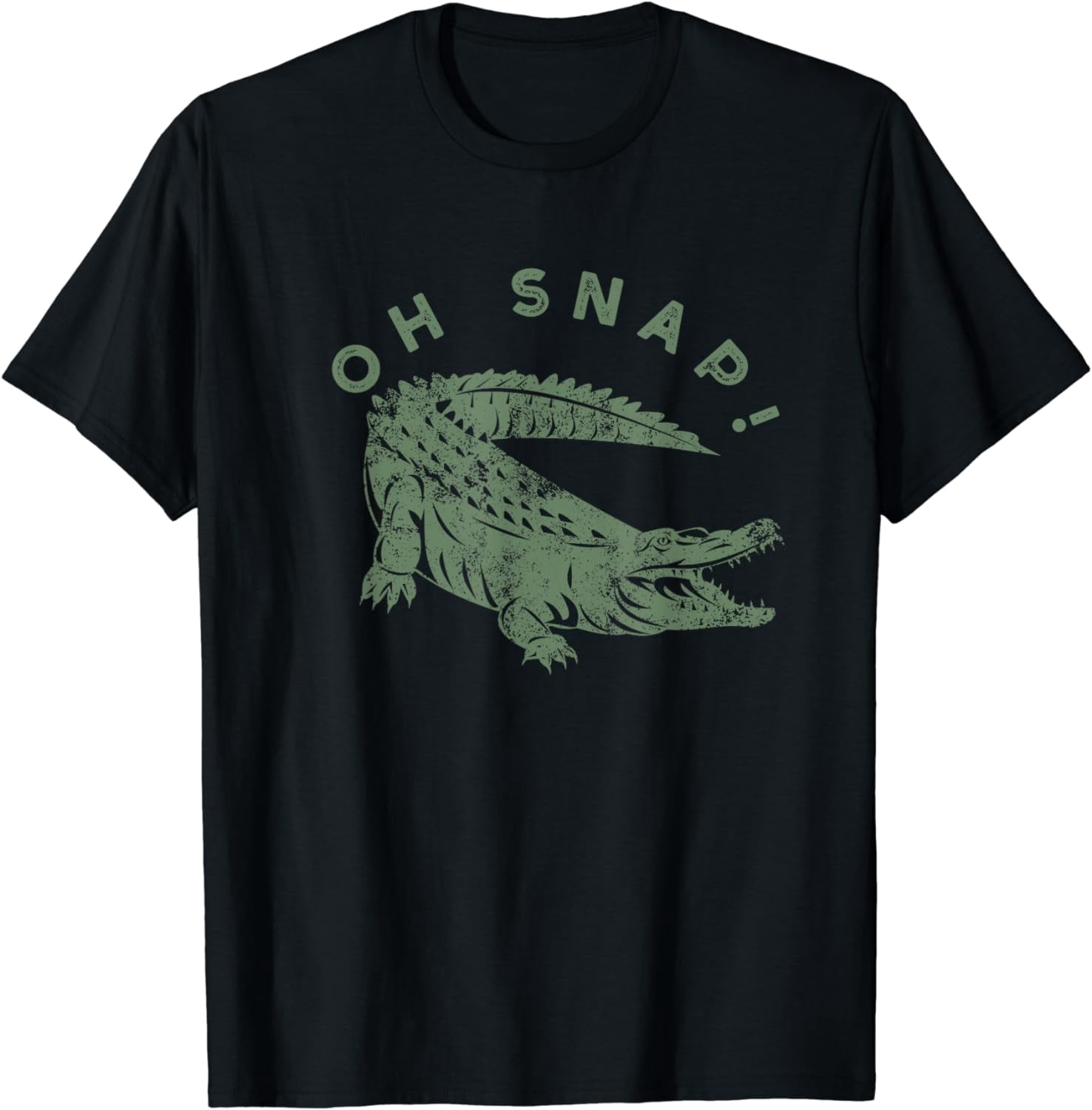 Oh Snap Green Alligator Distressed Gator Graphic T-Shirt - Walmart.com