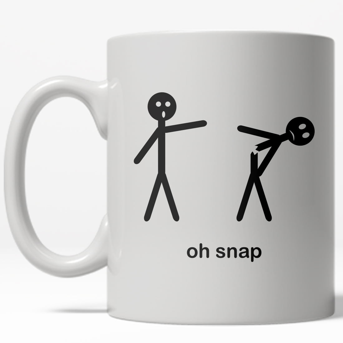 Oh Snap Mug Funny Broken Stick Figure Coffee Cup - 11oz - Walmart.com