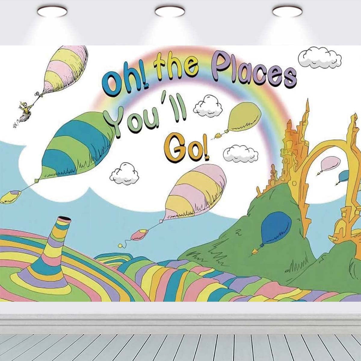 Oh The Places You'll Go school Poster Backdrop Banner Party Supplies ...