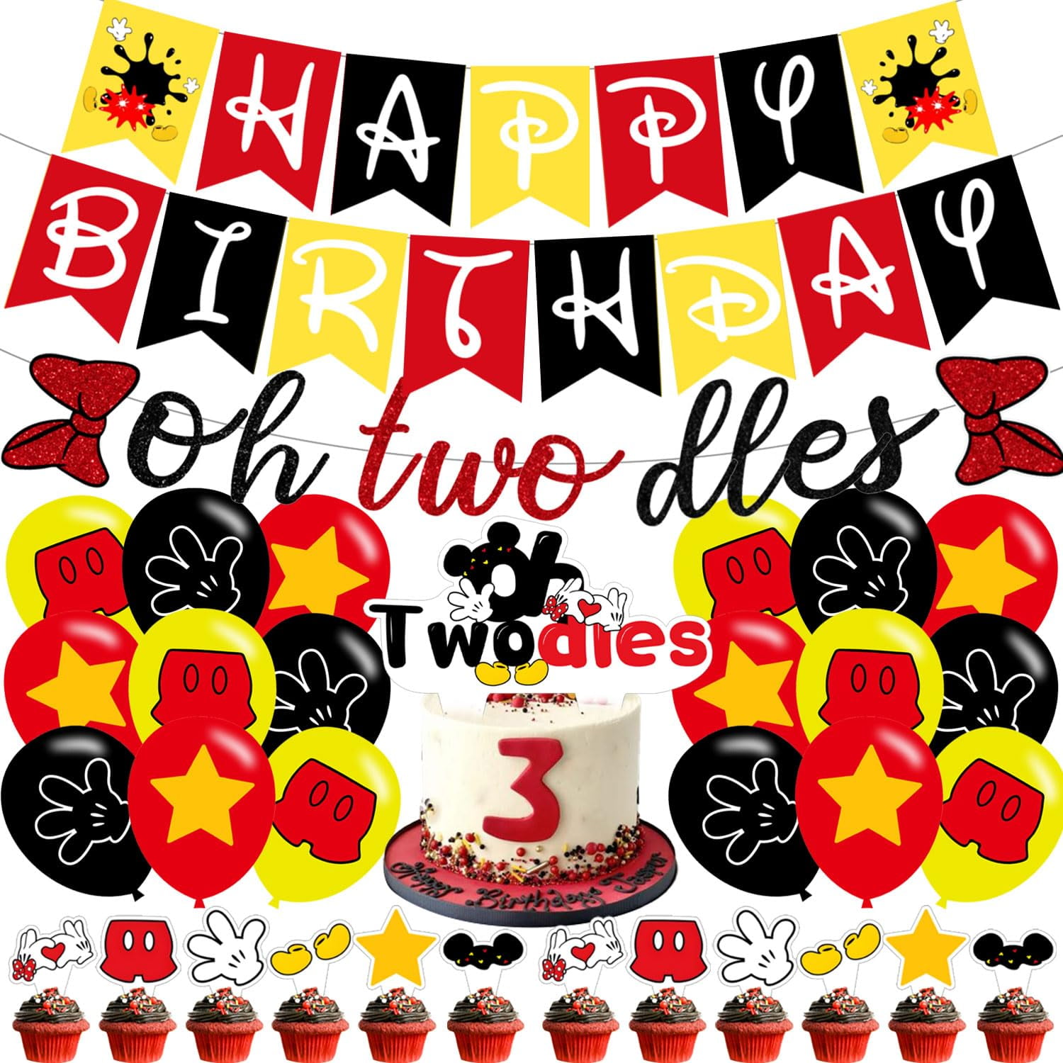 Oh Twodles Banner ,Happy 2nd Birthday Party Decor for Girls Boys ...
