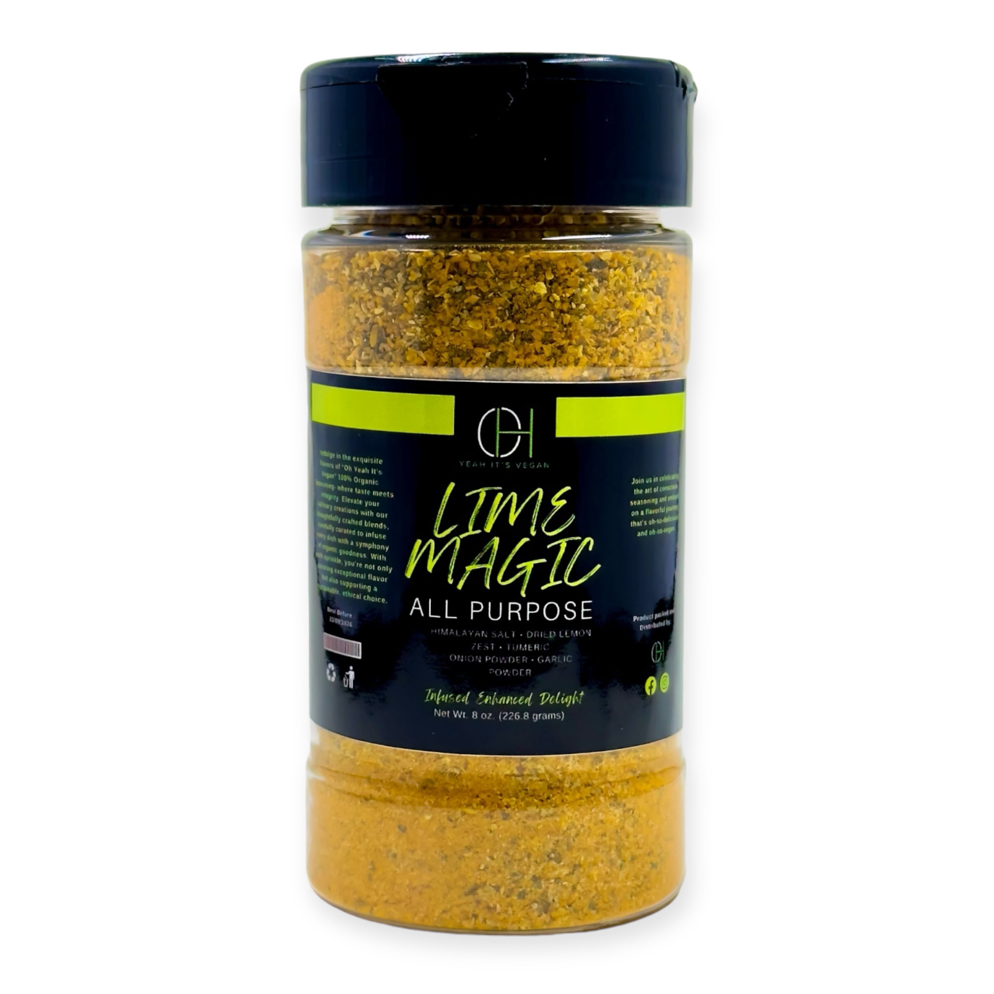 Oh Yeah It's Vegan | Lime Magic | All Purpose Seasoning | Mixed Spices | 8oz | 100% Natural ...